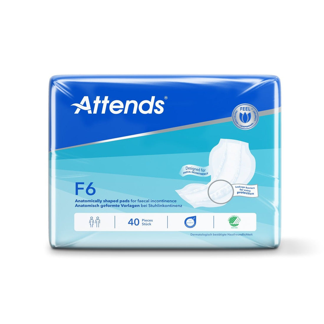 Attends F6 Faecal Pad - Pack of 40 Large Disposable Incontinence Pads ...