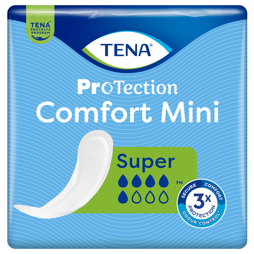 TENA Comfort Mini Super Incontinence Pads - 30 Pack Incontinence Pads ...